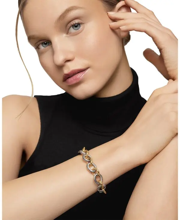 David Yurman Oval Link Bracelet With Gold