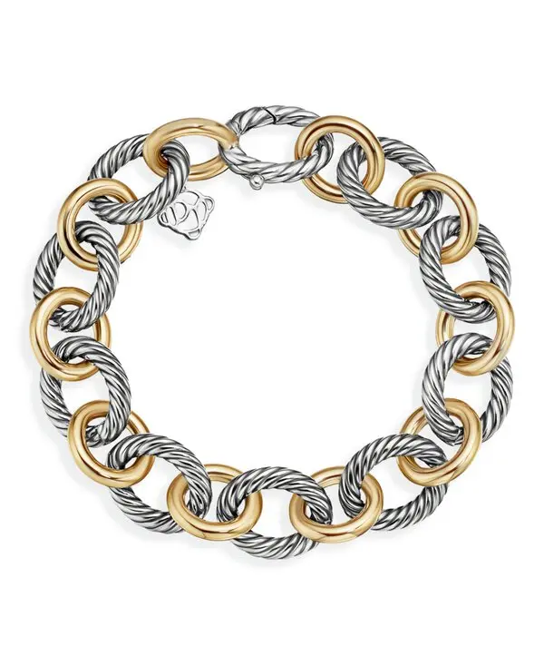 David Yurman Oval Link Bracelet With Gold