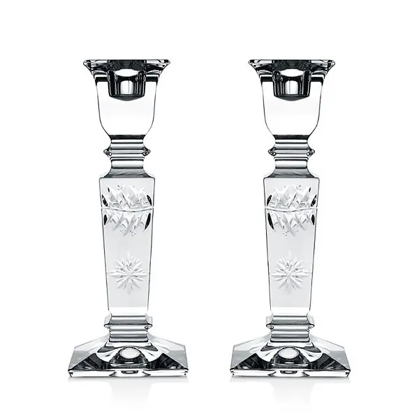 WILLIAM YEOWARD CRYSTAL Tessa Candlesticks, Set Of 2 - No Color