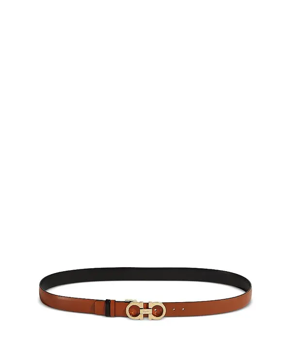 FERRAGAMO Gancini Slim Reversible Leather Belt