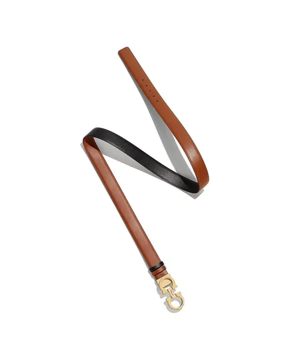 FERRAGAMO Gancini Slim Reversible Leather Belt