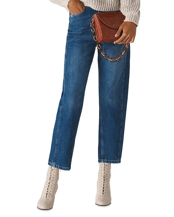 Whistles High-rise Cropped Barrel-leg Jeans - Denim