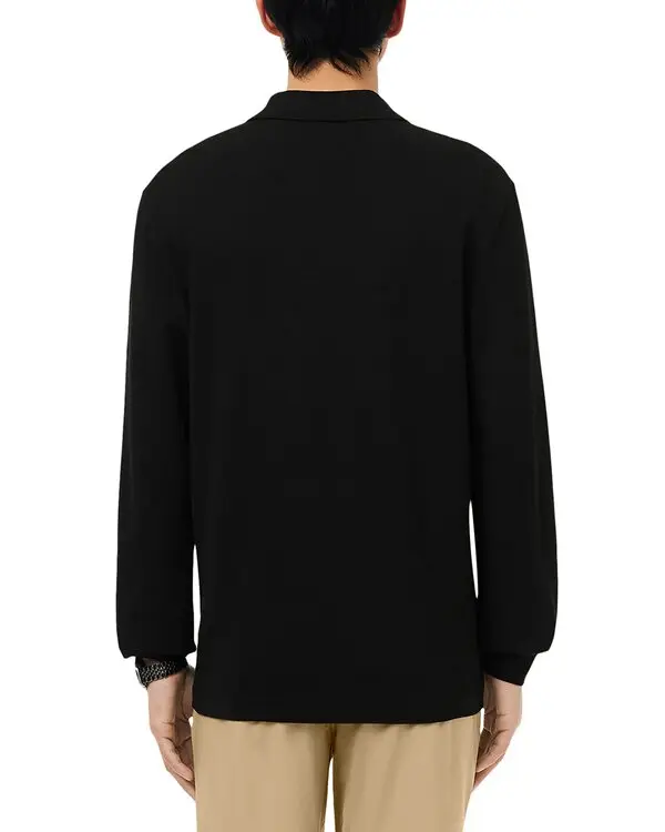 Lacoste Classic Fit Long-sleeve Pique Polo Shirt - Black