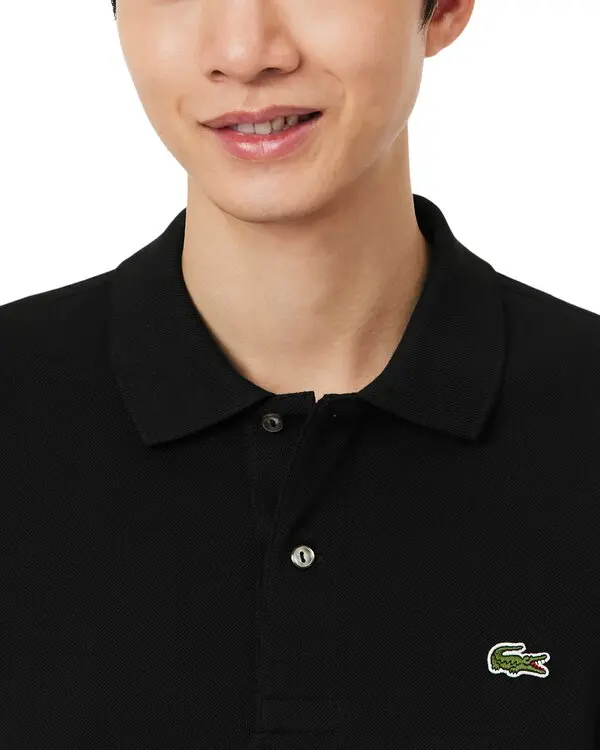 Lacoste Classic Fit Long-sleeve Pique Polo Shirt - Black