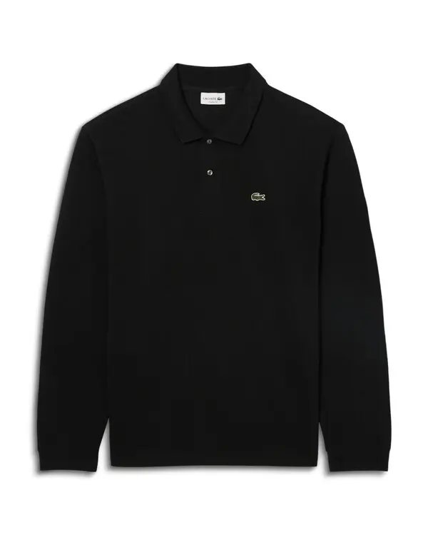 Lacoste Classic Fit Long-sleeve Pique Polo Shirt - Black