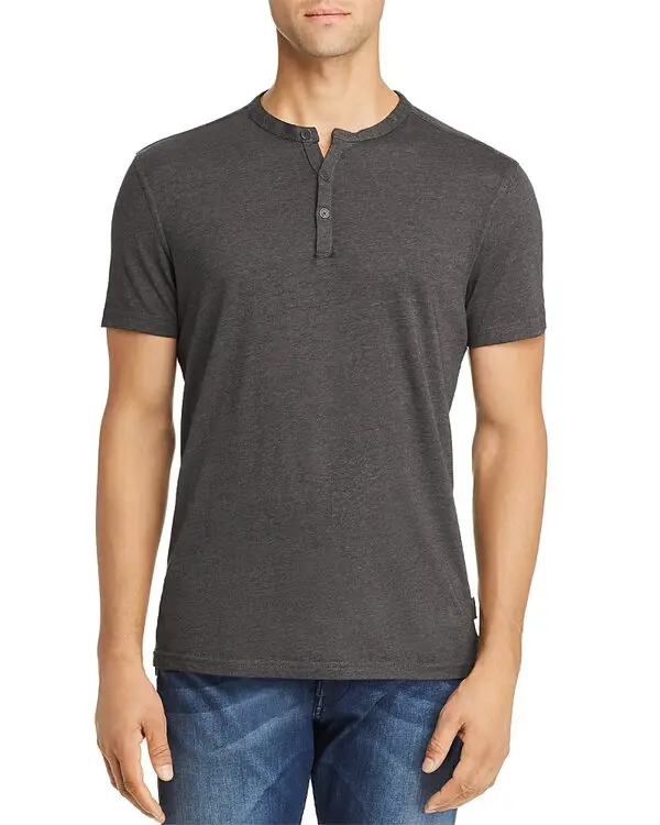 John Varvatos Star Usa Jersey Henley - Charcoal
