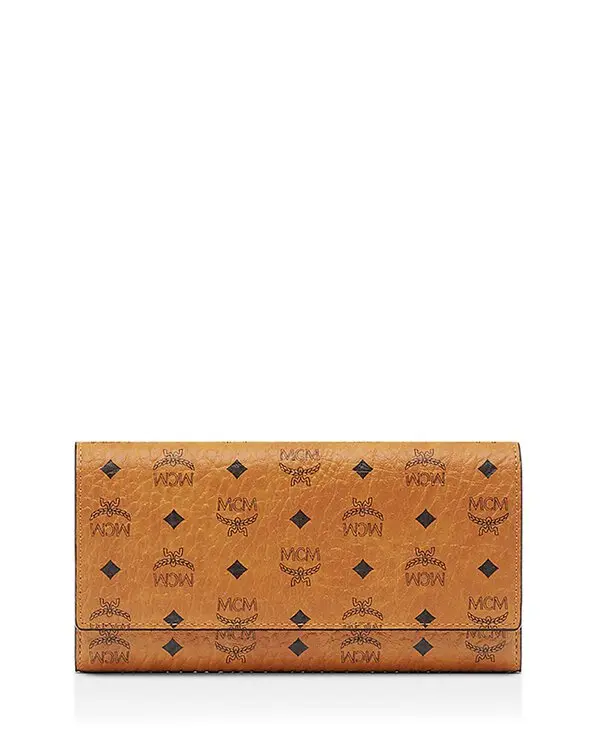 Mcm Three Fold Wallet - Cognac