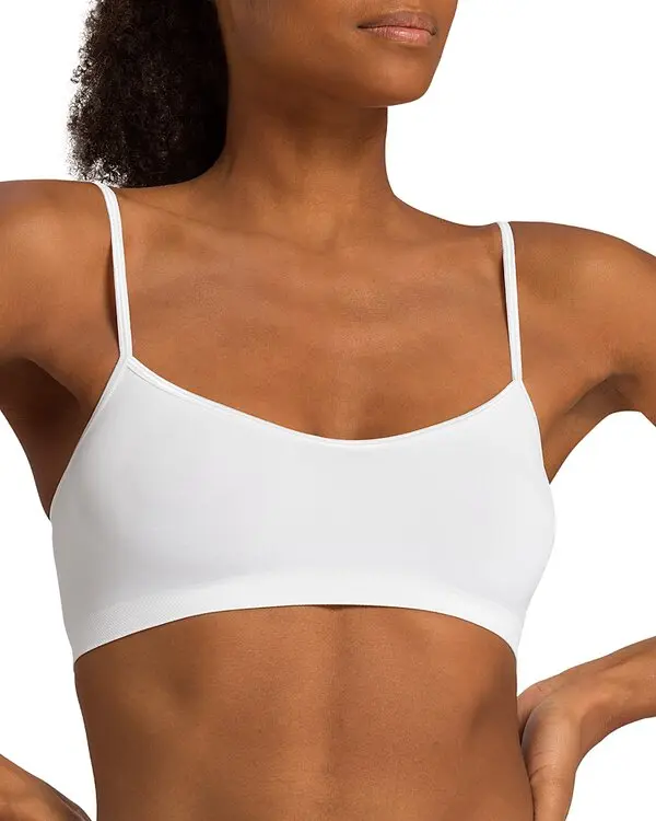 Hanro Touch Feeling Spaghetti Crop Top Bralette - White