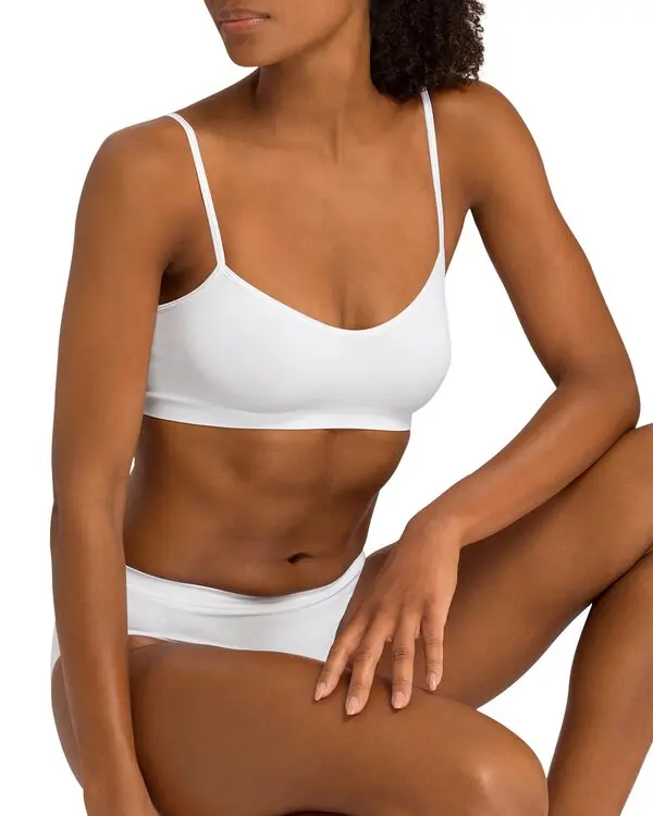 Hanro Touch Feeling Spaghetti Crop Top Bralette - White