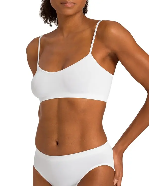 Hanro Touch Feeling Spaghetti Crop Top Bralette - White