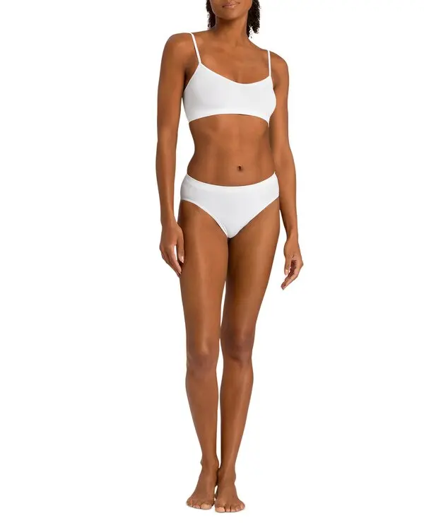 Hanro Touch Feeling Spaghetti Crop Top Bralette - White