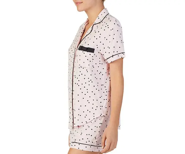 Kate Spade New York Dotted Short Pajama Set - Pink Dot