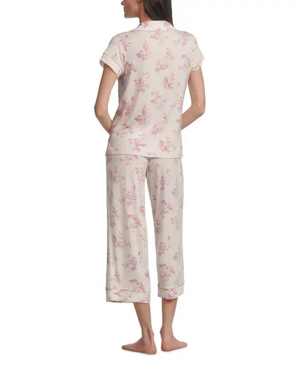 Eberjey Gisele Printed Short Sleeves Cropped Pj Set