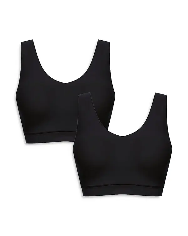 Chantelle Soft Stretch Wireless Padded V-neck Bras, Set Of 2 - Black