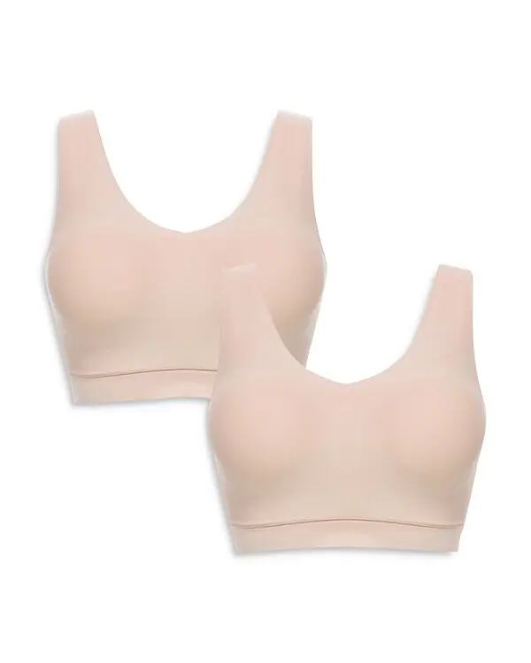 Chantelle Soft Stretch Wireless Padded V-neck Bras, Set Of 2 - Ultra Nude