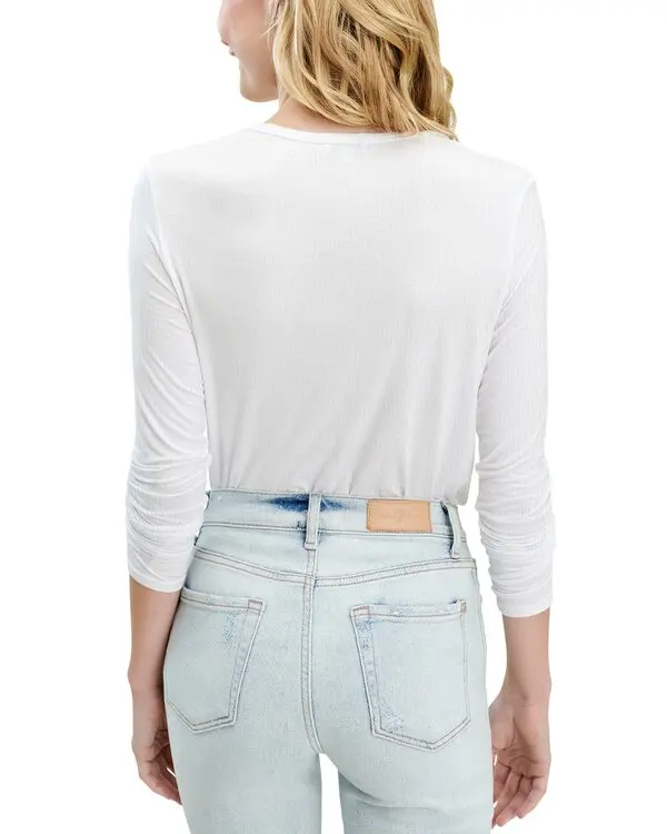 Splendid Valley Long-sleeve V-neck Tee - White