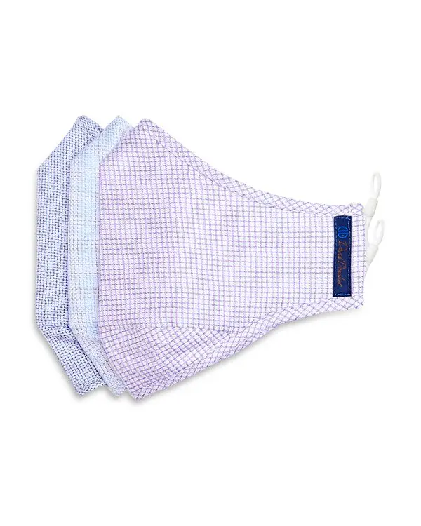 David Donahue Comfort Patterned Face Masks, Set Of 3 - Asst