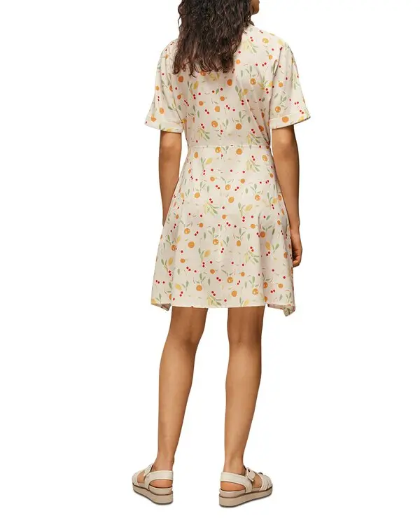 Whistles Dolly Fruit Print Tie Front Dress