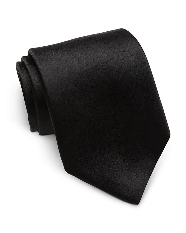 David Donahue Silk Satin Duchesse Tie - Black