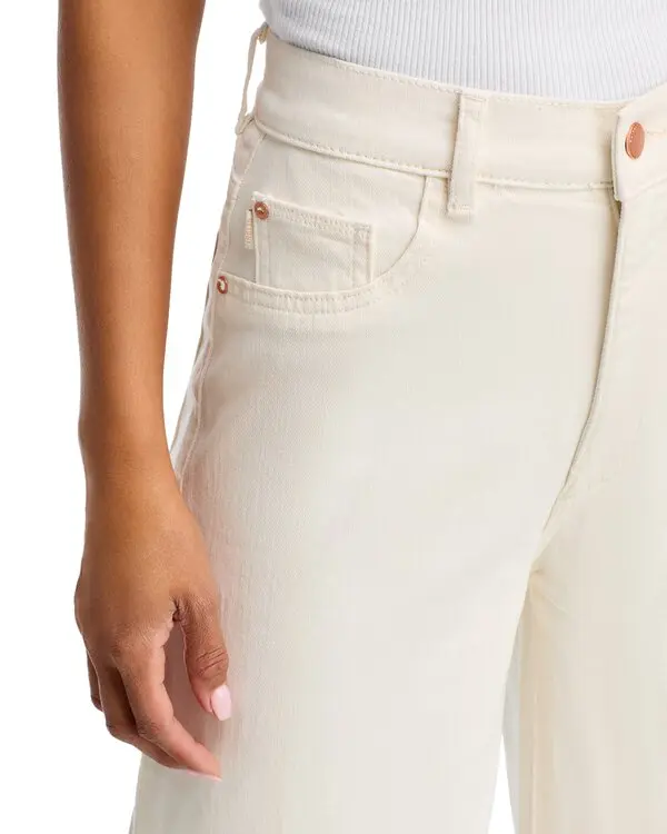 DL1961 Hepburn High-rise Wide-leg Jeans - Eggshell