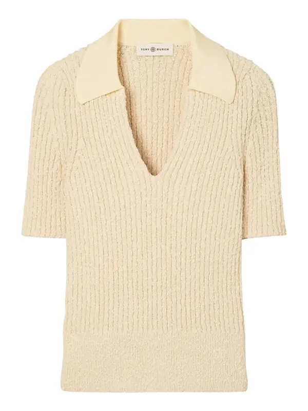 Tory Burch Ribbed Knit Polo