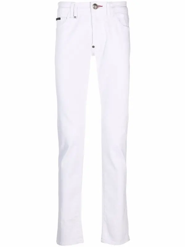 Philipp Plein Super Straight Cut Jeans - White