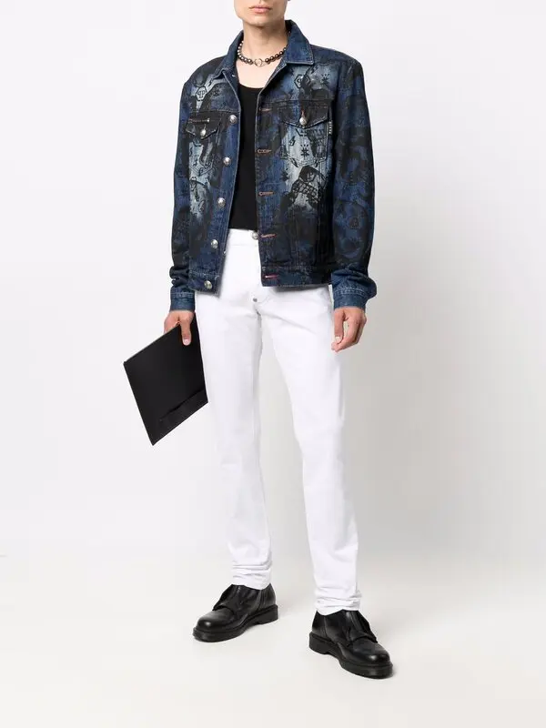 Philipp Plein Super Straight Cut Jeans - White