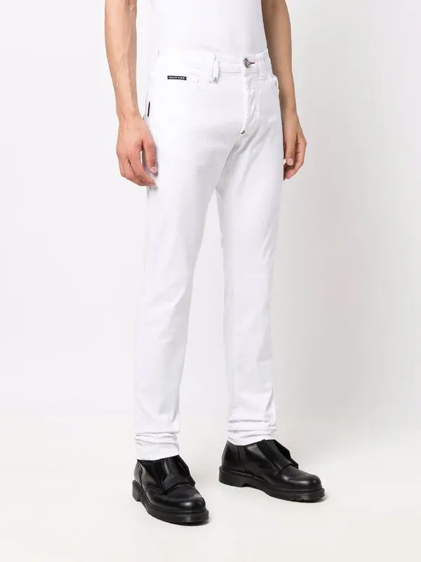 Philipp Plein Super Straight Cut Jeans - White