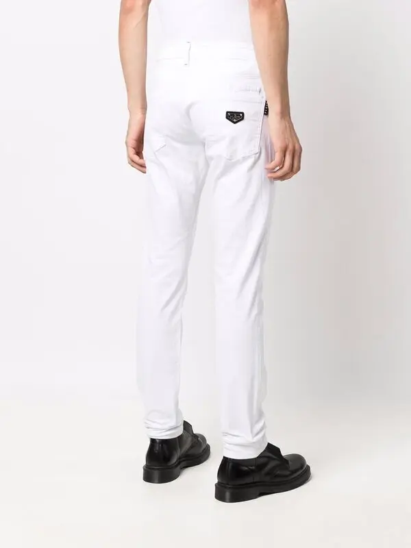 Philipp Plein Super Straight Cut Jeans - White