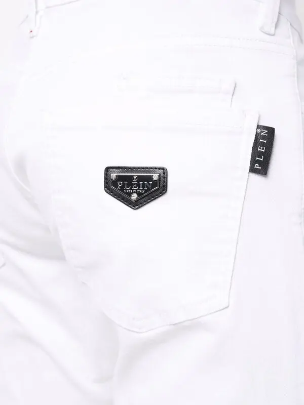 Philipp Plein Super Straight Cut Jeans - White