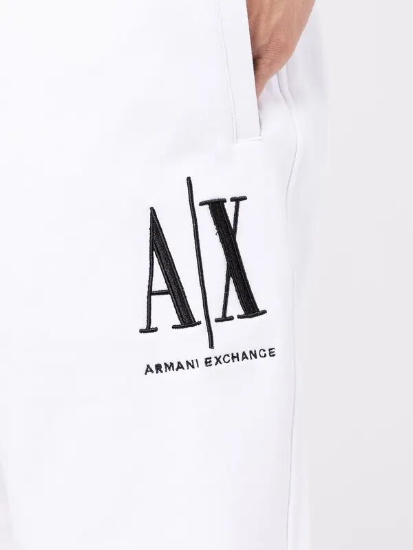 Armani Exchange Logo Print Track Shorts - White
