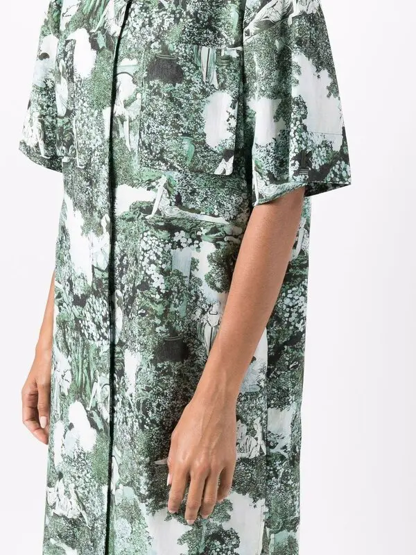 dreamers midi dress green floral Green Floral A-Line Cap Sleeve Midi Dress main image 1
