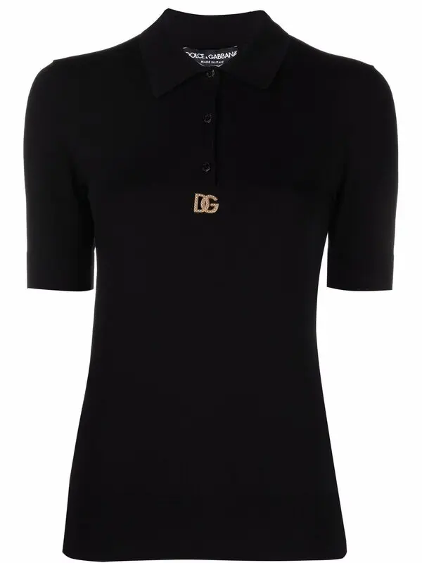 Dolce & Gabbana Logo-plaque Polo Top