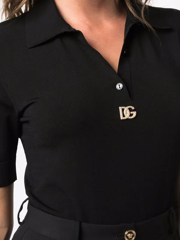 Dolce & Gabbana Logo-plaque Polo Top