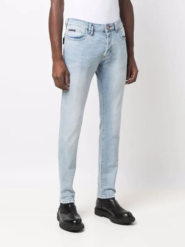Philipp Plein Logo-plaque Skinny Jeans - Blue