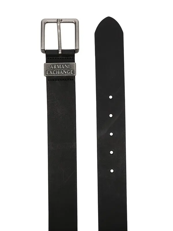 Armani Exchange Logo-embossed Leather Belt