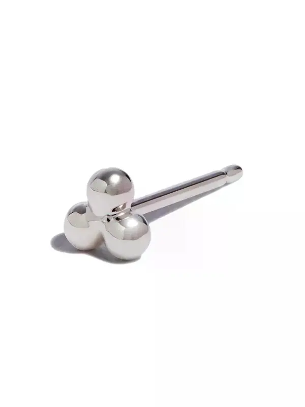 MARIA TASH 18kt White Three Ball Trinity Stud Earring - Silver