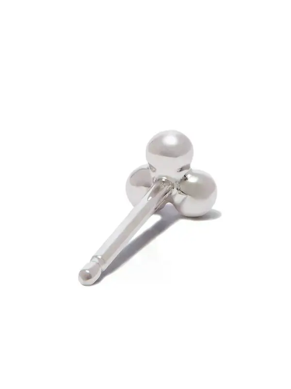 MARIA TASH 18kt White Three Ball Trinity Stud Earring - Silver
