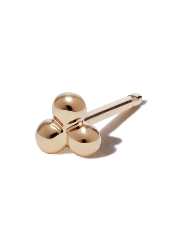 MARIA TASH 14kt Yellow Three Ball Stud Earring