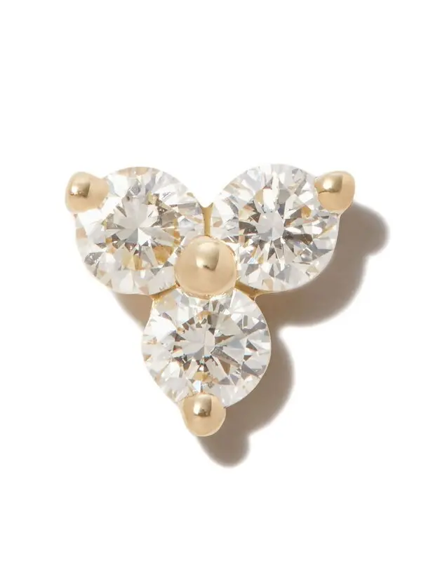 MARIA TASH 18kt Yellow Trinity Diamond Stud Earring