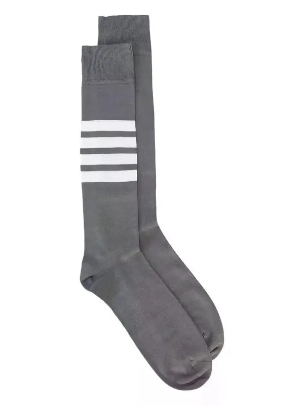 Thom Browne 4-bar Striped Socks - Grey
