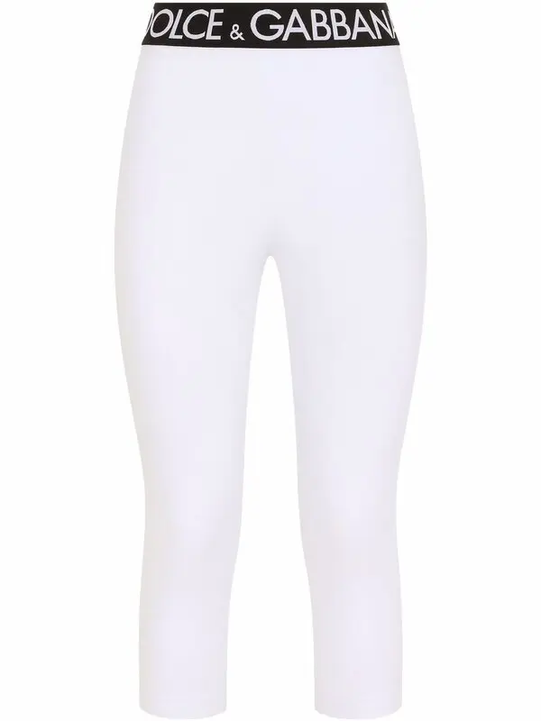 Dolce & Gabbana Logo-waistband Crop Leggings