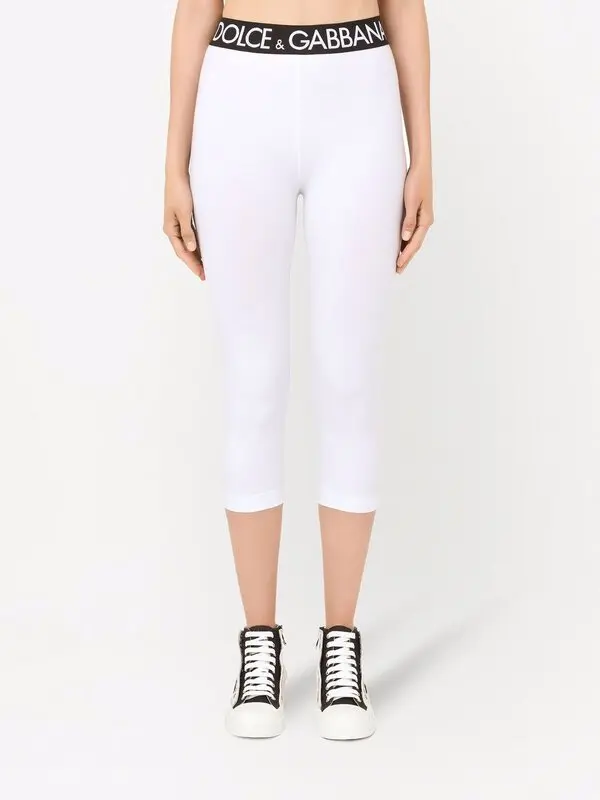 Dolce & Gabbana Logo-waistband Crop Leggings