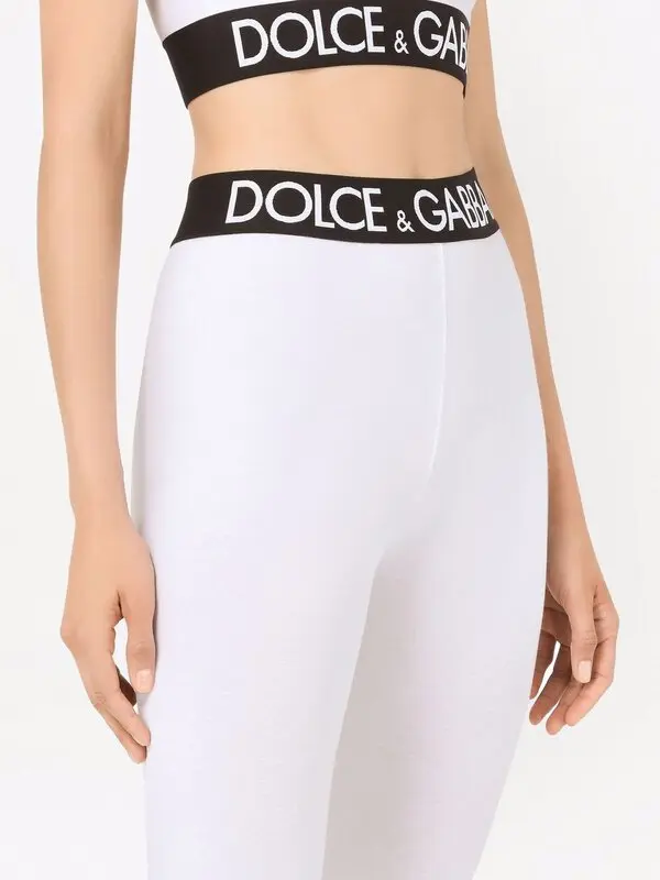 Dolce & Gabbana Logo-waistband Crop Leggings