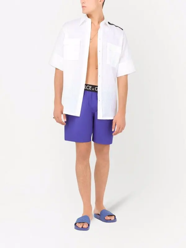 Dolce & Gabbana Logo-waistband Swim Shorts