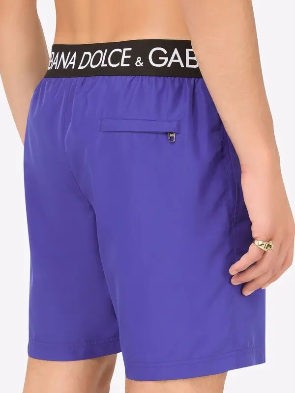 Dolce & Gabbana Logo-waistband Swim Shorts