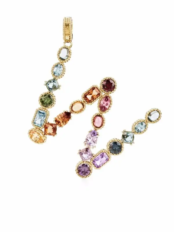 Dolce & Gabbana 18kt Yellow Letter Gemstone Pendant - Gold