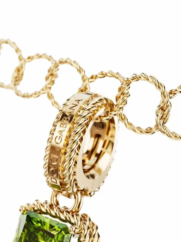 Dolce & Gabbana 18kt Yellow I Letter Gemstone Pendant