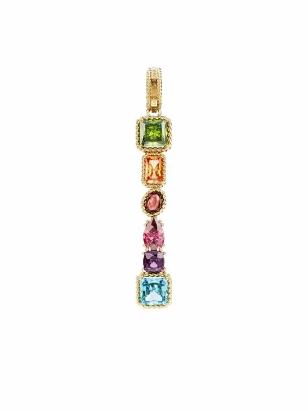 Dolce & Gabbana 18kt Yellow I Letter Gemstone Pendant