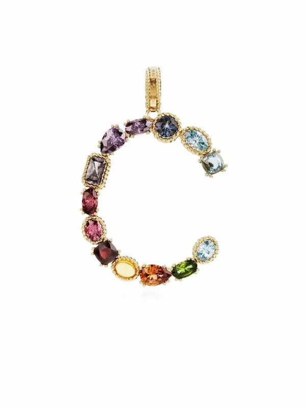 Dolce & Gabbana 18kt Yellow Gemstone 'c' Pendant - Gold
